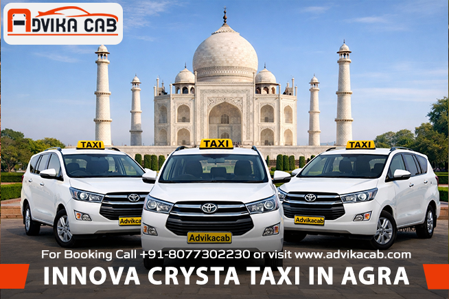 Hire Toyota Innova Crysta Taxi in Agra | 6+1 Seater Cab Service - Advikacab
